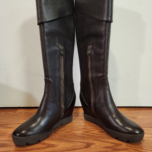 Max Studio | Shoes | Max Studio Black Leather Knee High Boots Size 85 ...